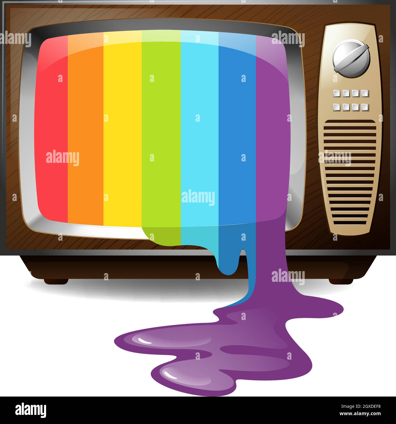 Retro colour television Stock Vector Images - Alamy