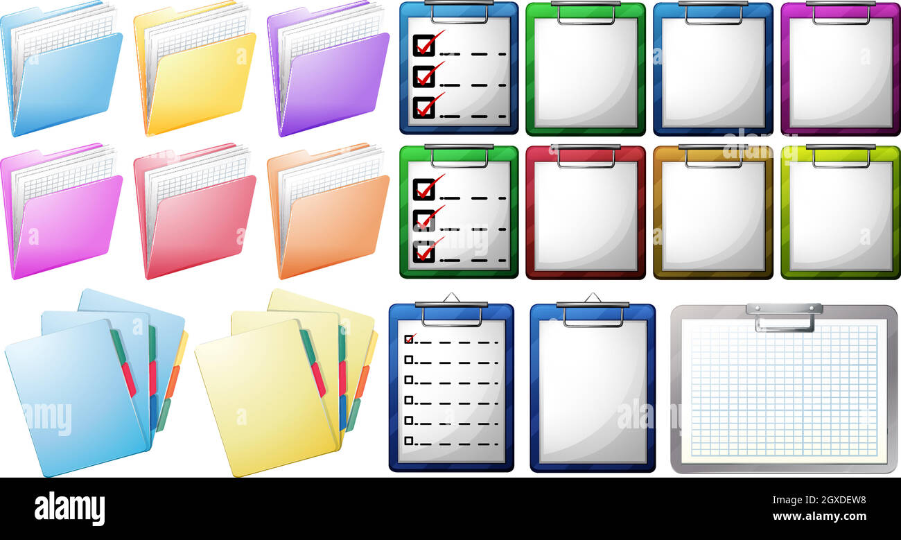 Files on clipboard and folders Stock Vector Image & Art - Alamy