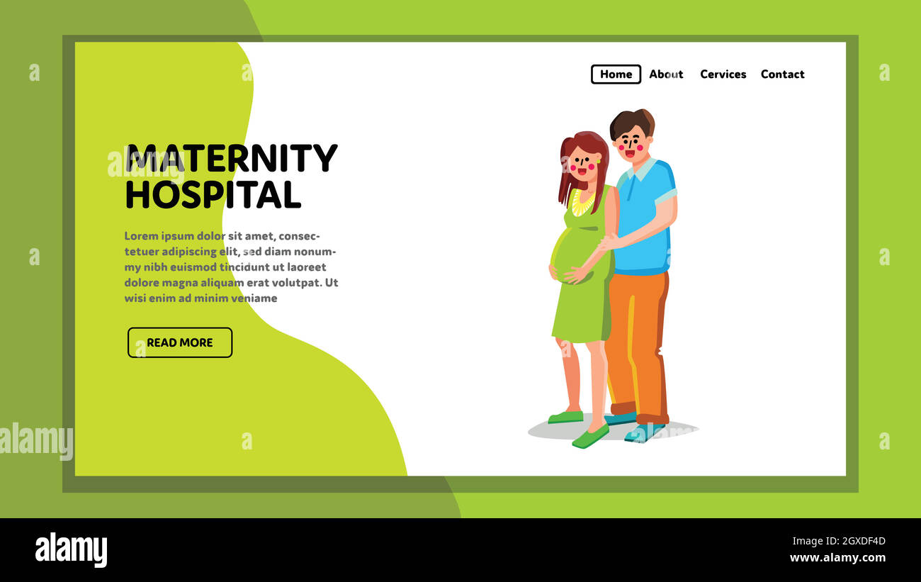 Maternity Hospital Consultation Parents Vector Flat illustration Stock ...