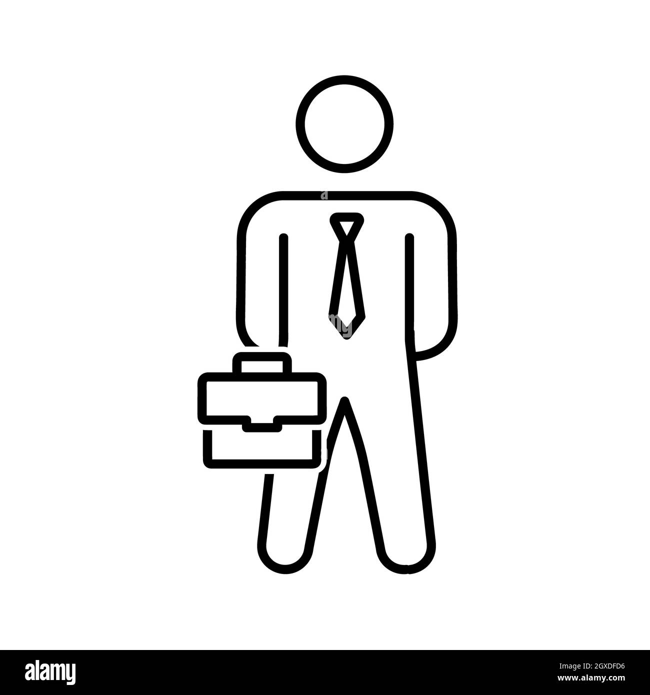 Employee in suit icon. Flat pictogram for web. Line stroke. Simple ...