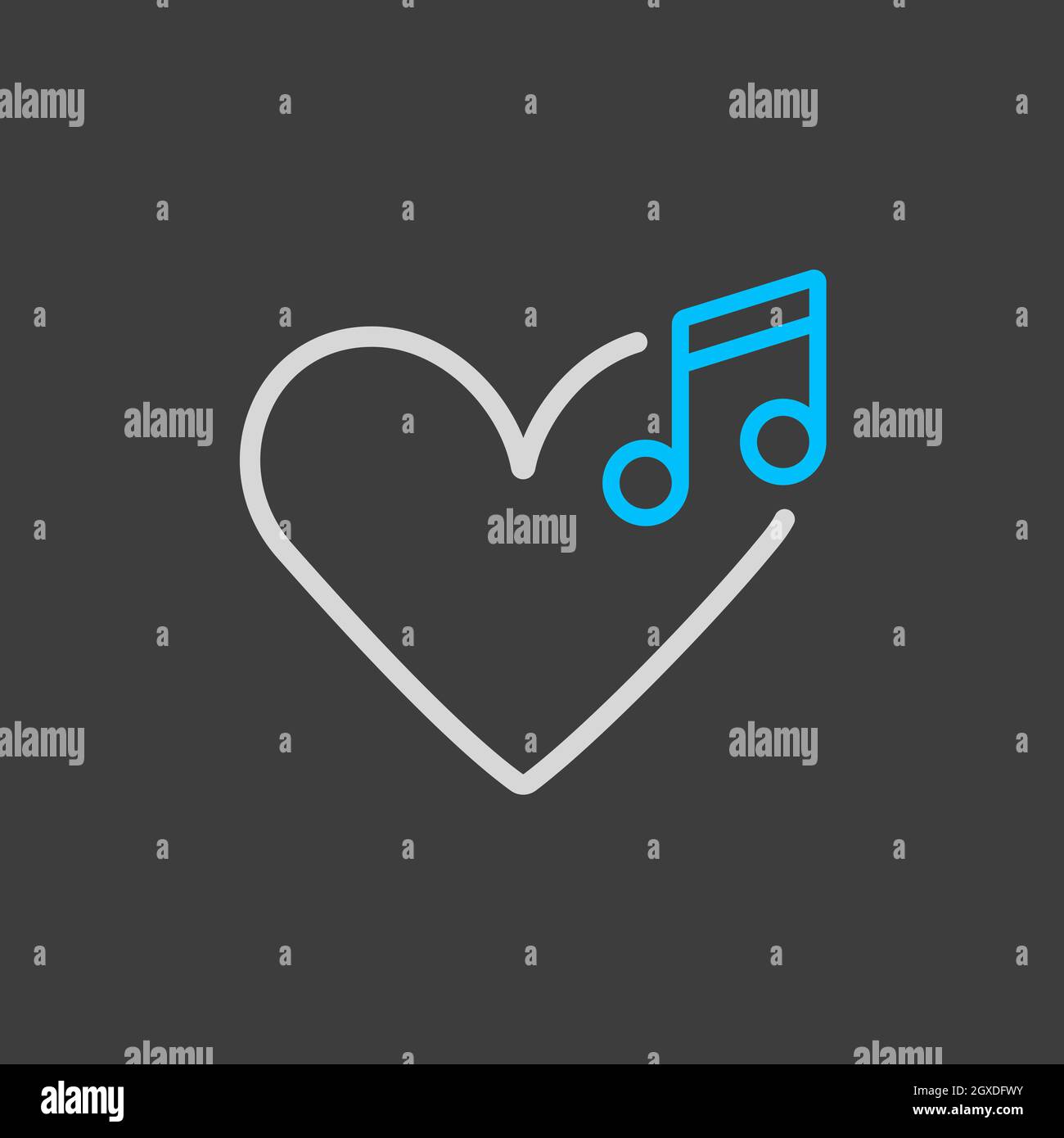 Like music icon on dark background. Musical note icon, music icon with ...