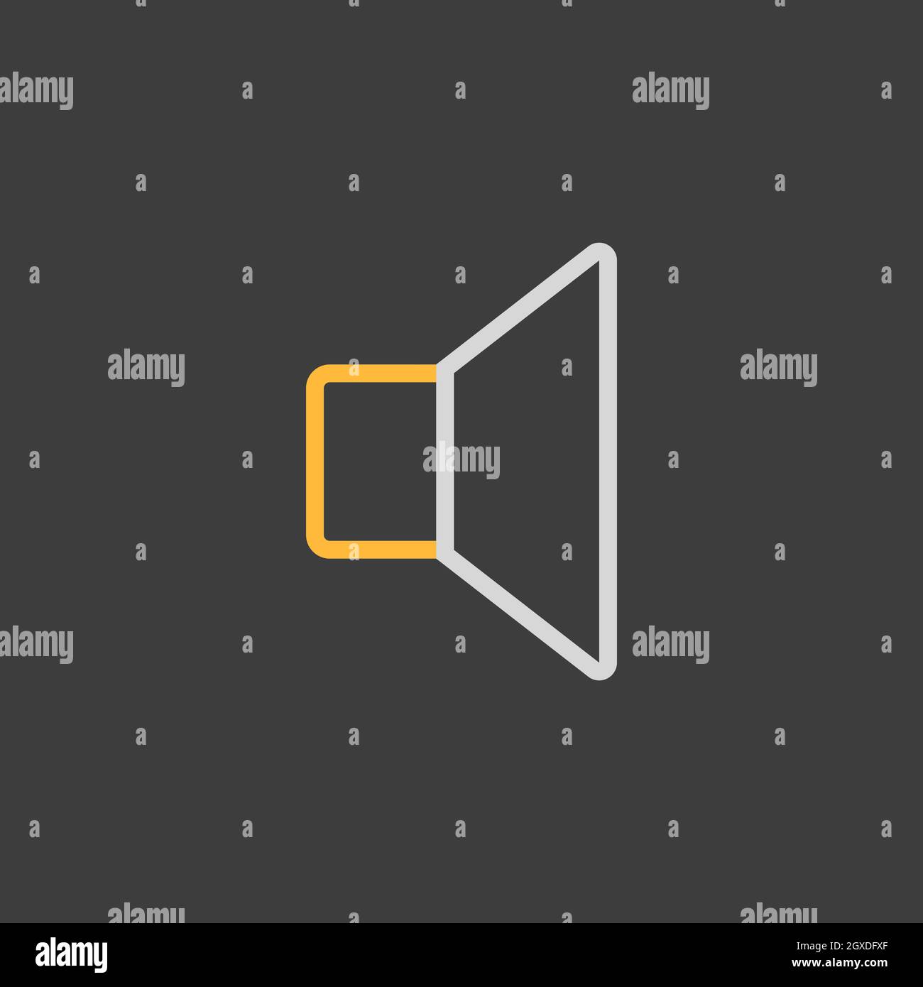 Speaker vector flat icon on dark background. Music sign. Graph symbol ...