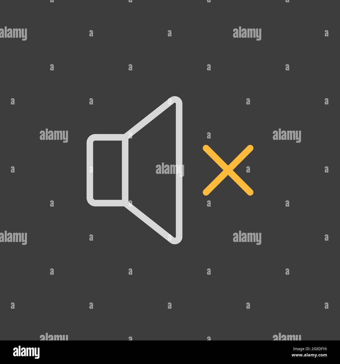 Sound on off vector icon on dark background. Volume. Mute button. Graph ...