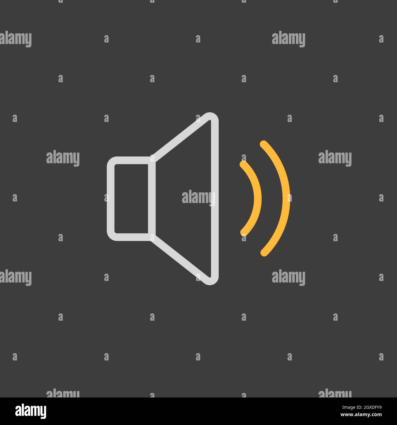 Medium volume sound music vector flat icon on dark background. Graph ...