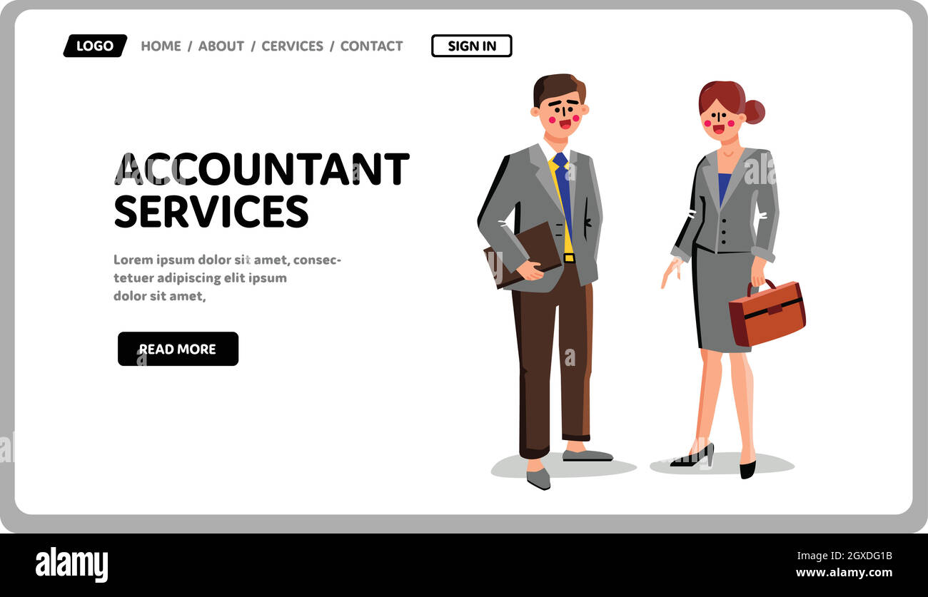 Accountant Services Workers Businesspeople Vector Flat illustration ...