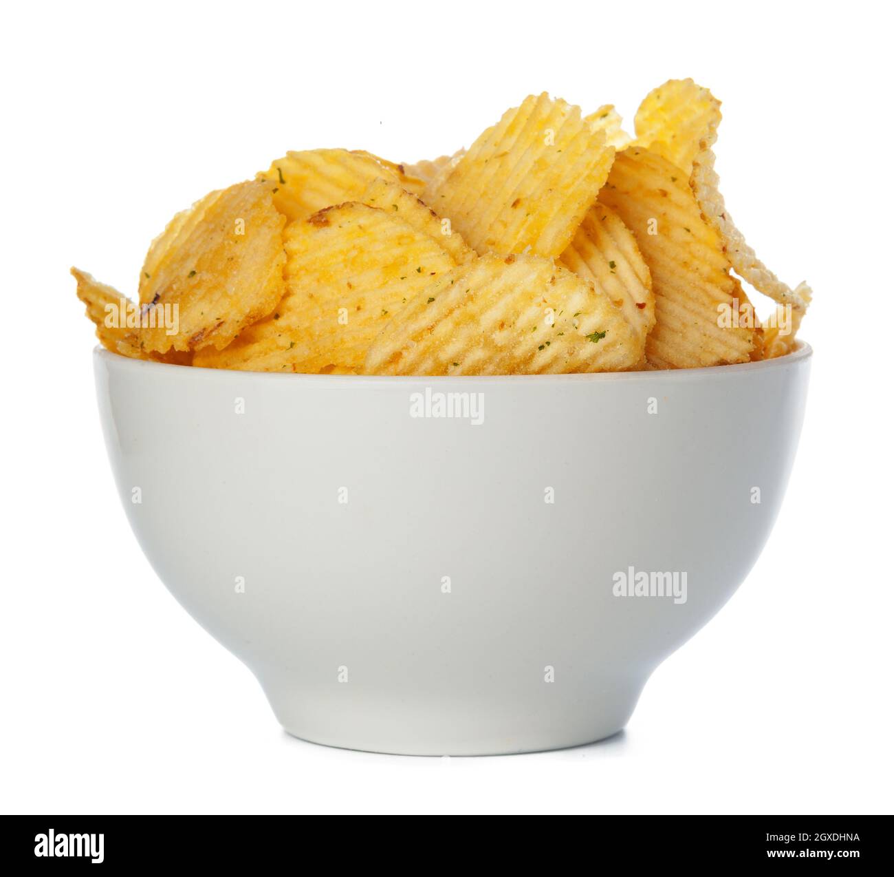 Wavy ribbed chips isolated on white background Stock Photo - Alamy