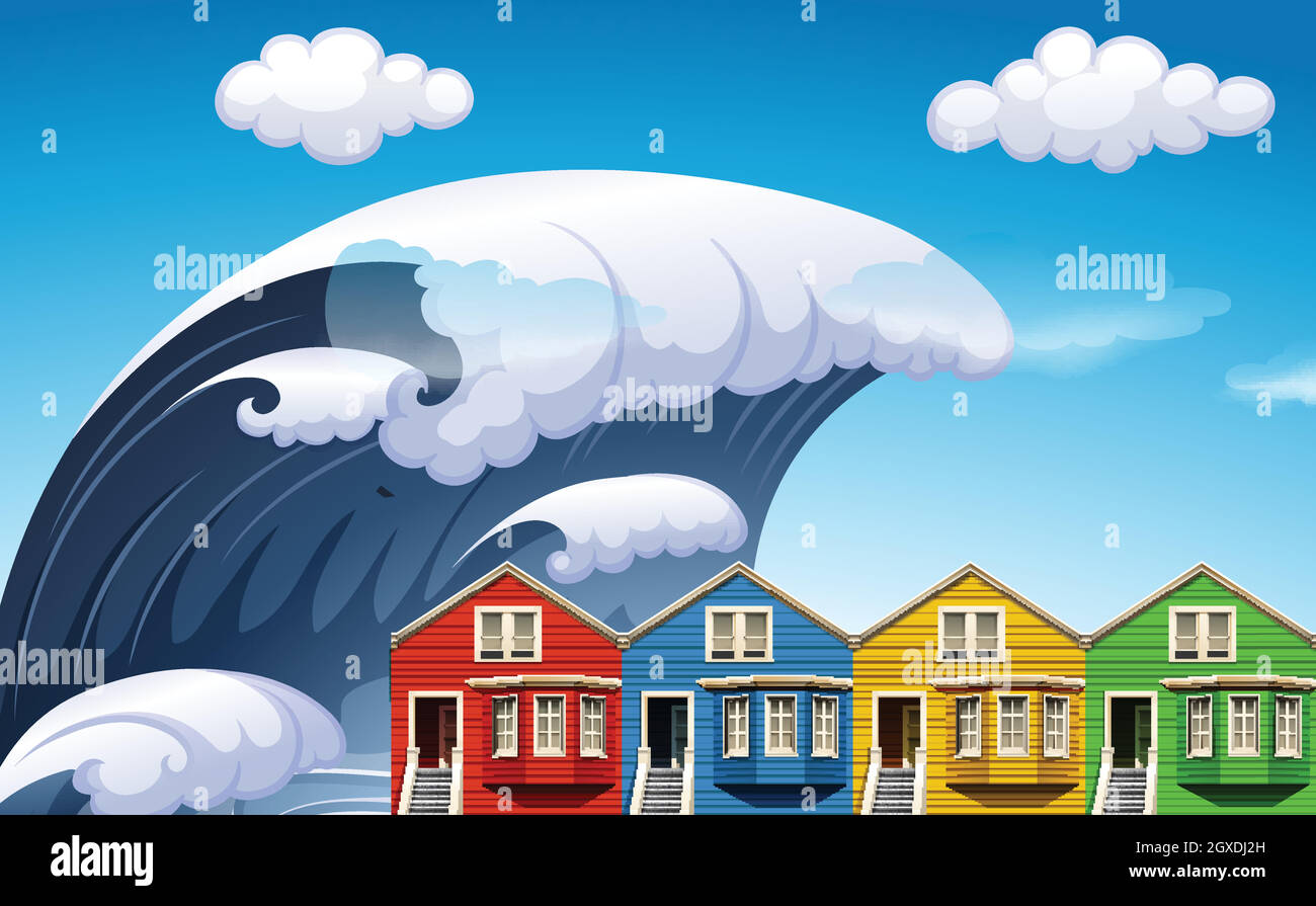 Tsunami drawing hi-res stock photography and images - Alamy