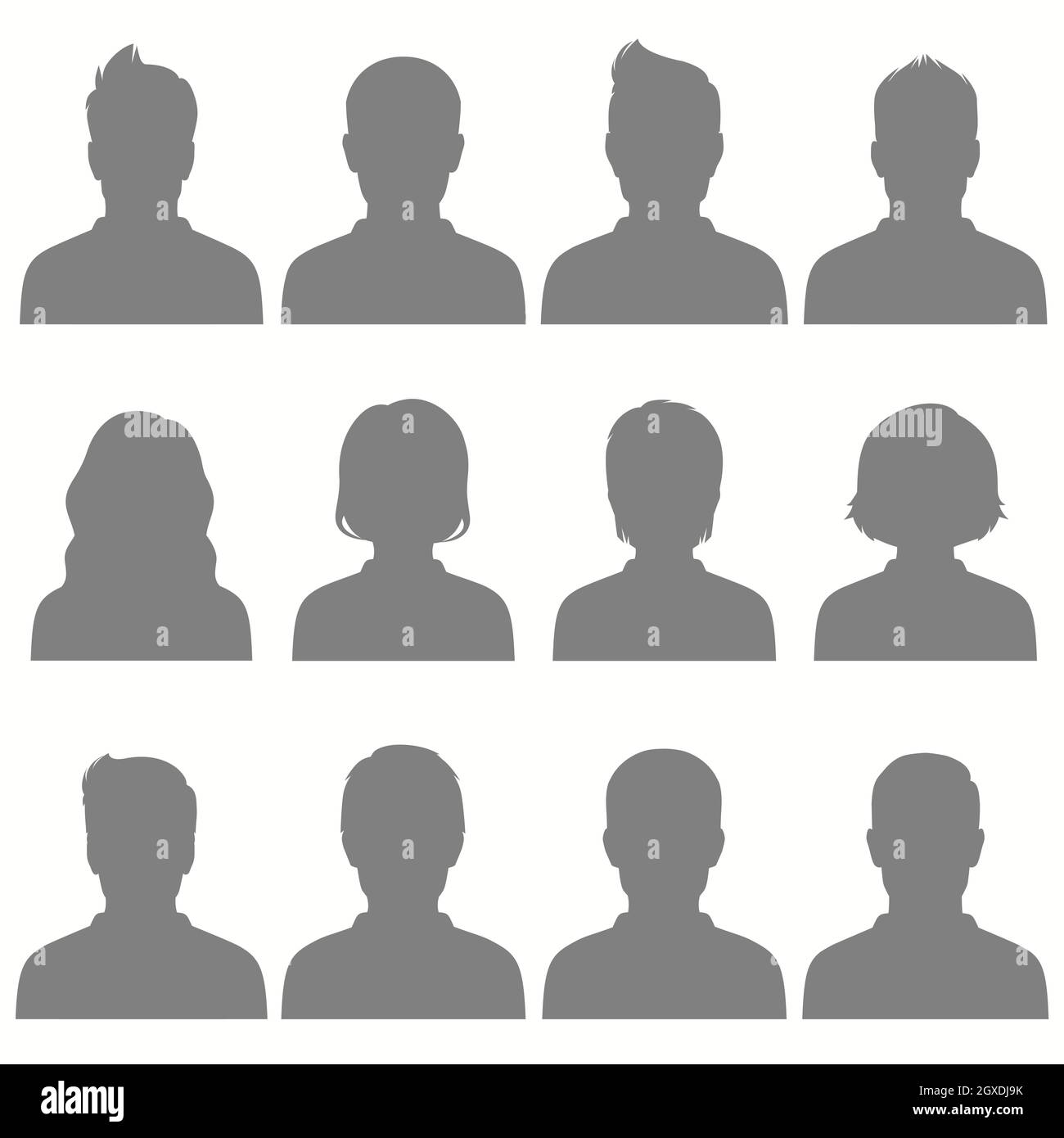 set of flat avatars, vector people icon, user faces design illustration ...