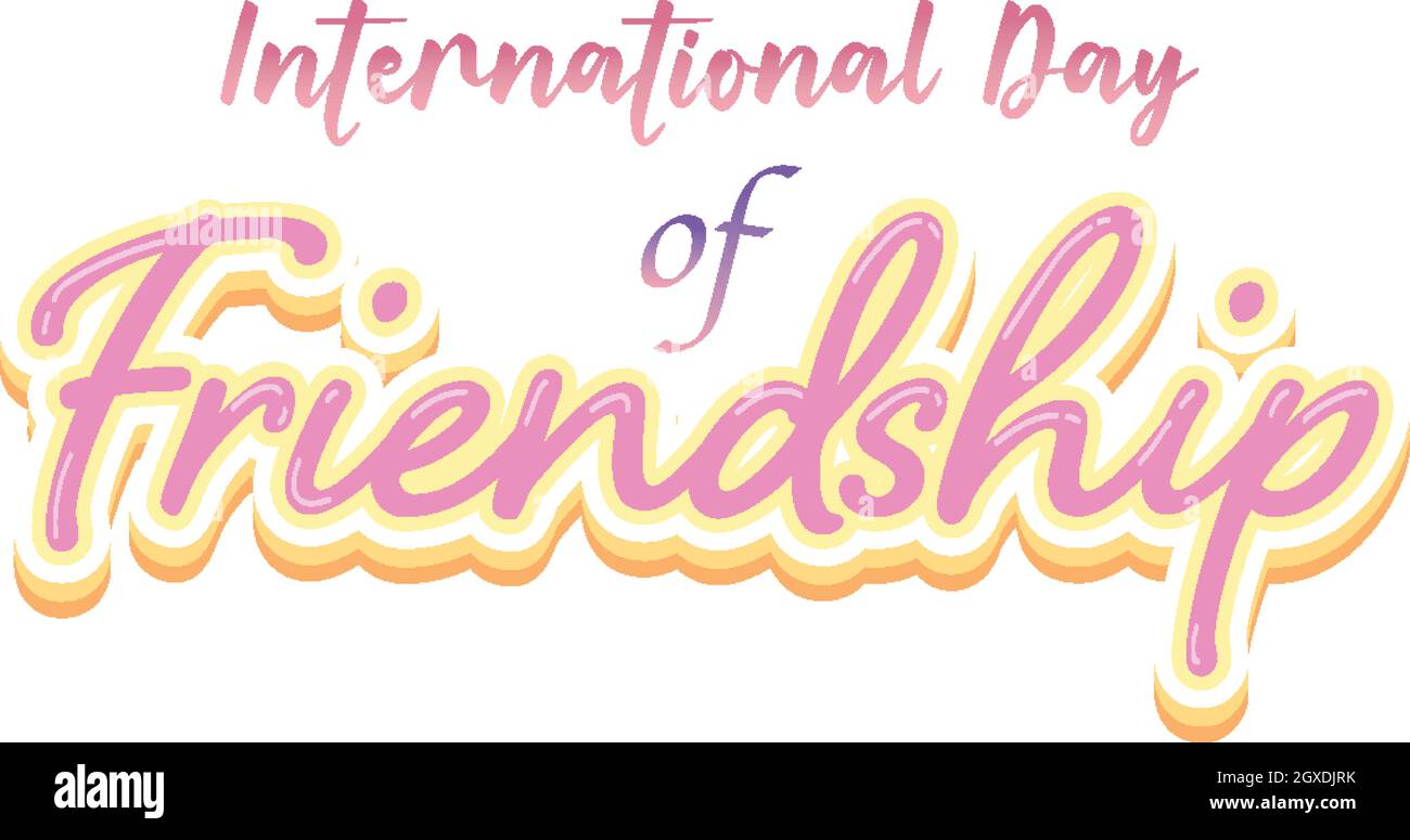 International Day of Friendship Lettering Logo illustration Stock ...