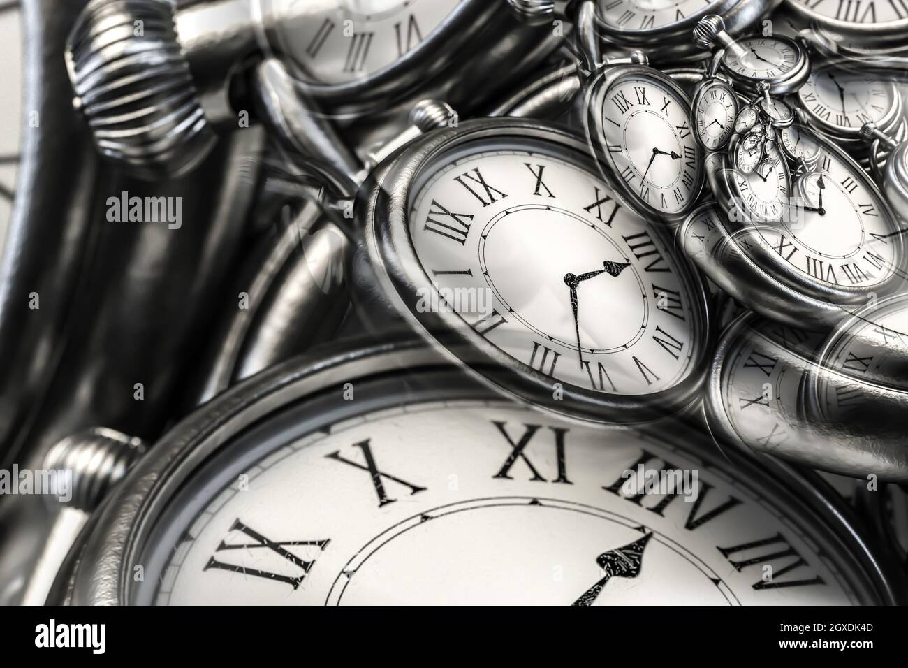 Droste effect background with infinite clock spiral. Abstract design ...