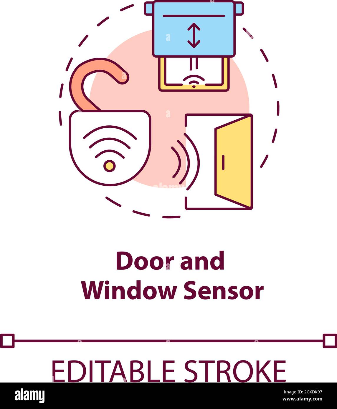 Door and window sensor concept icon Stock Vector Image & Art - Alamy