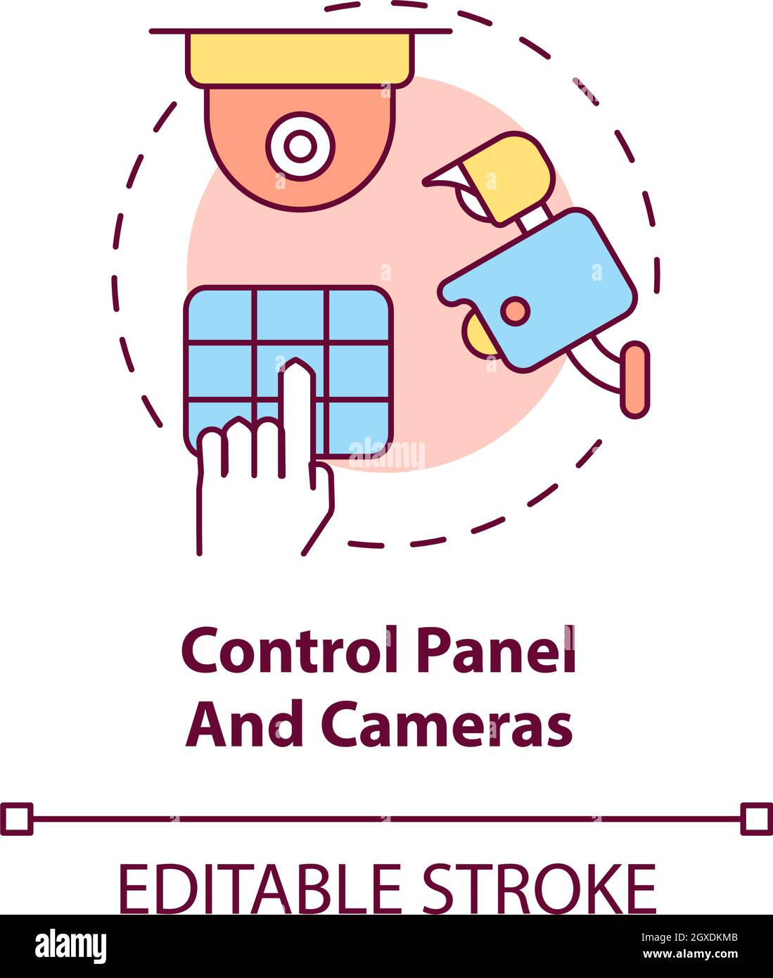 Control panel and cameras concept icon Stock Vector Image & Art - Alamy