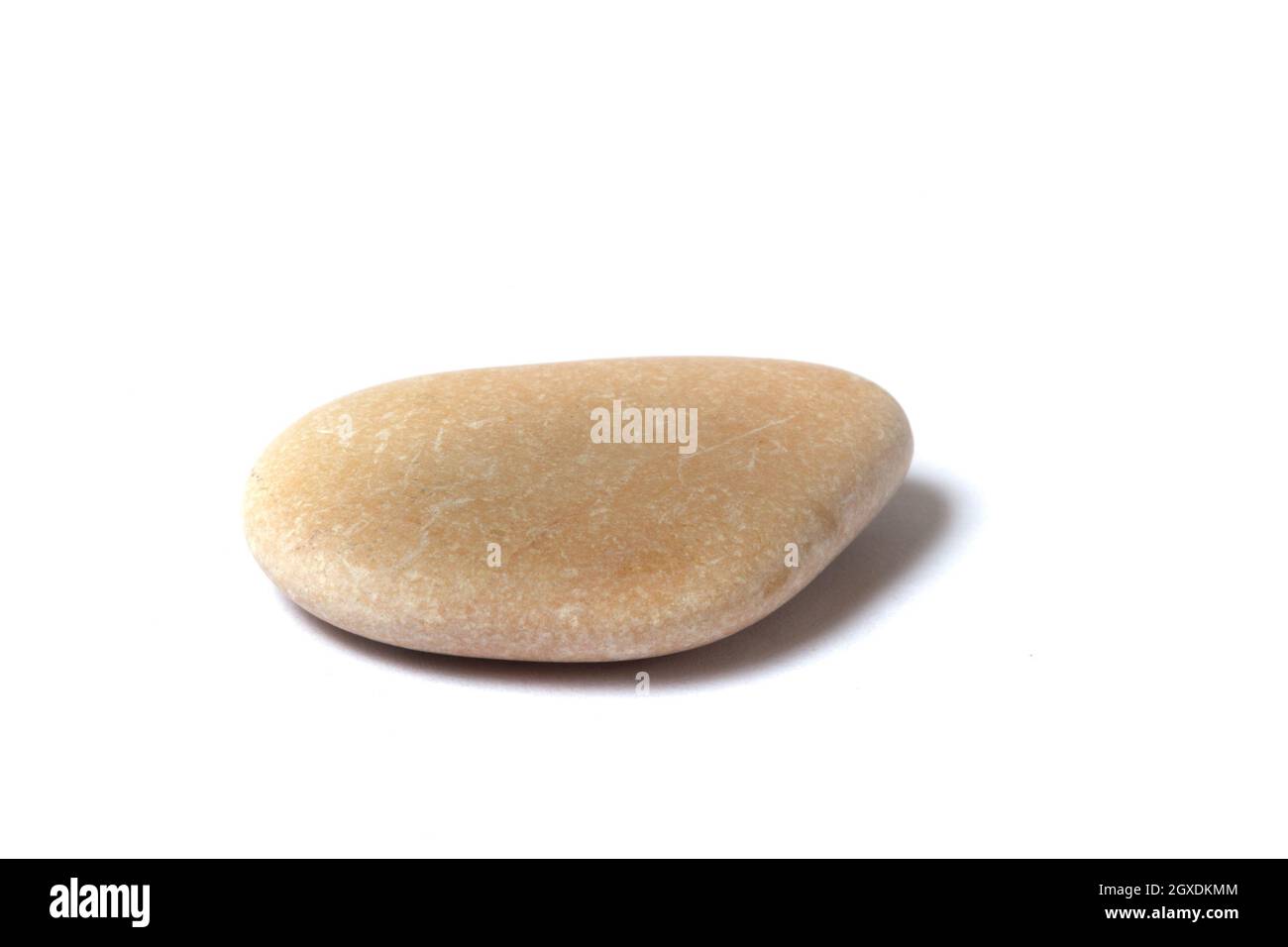 natural stone with shadow isolated on white background. sea pebbles ...