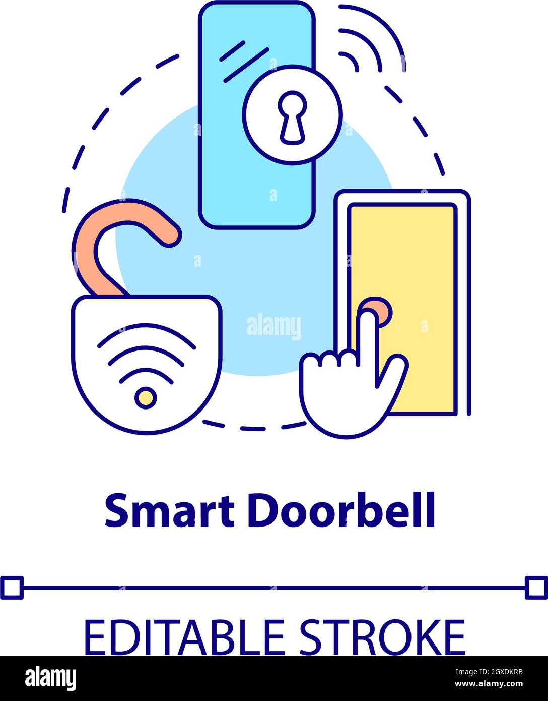 Smart doorbell concept icon Stock Vector Image & Art - Alamy