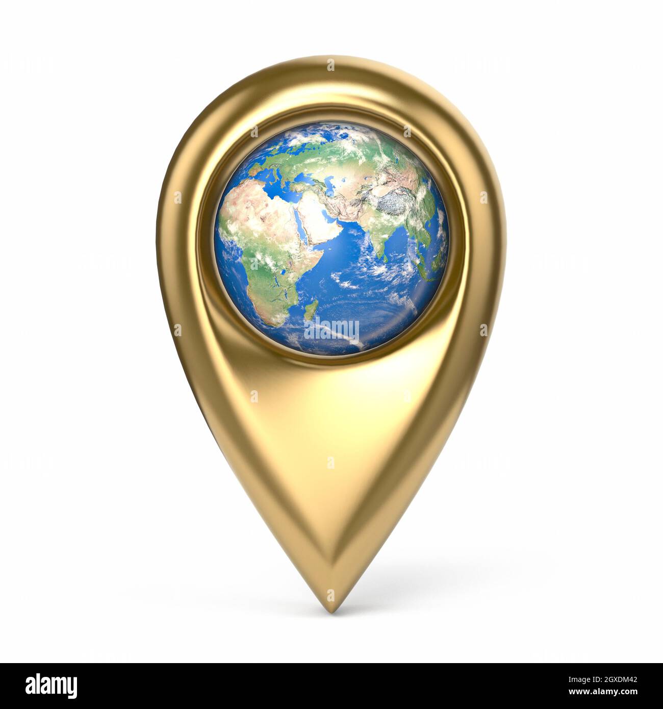 Map pointer with globe 3D render illustration isolated on white ...