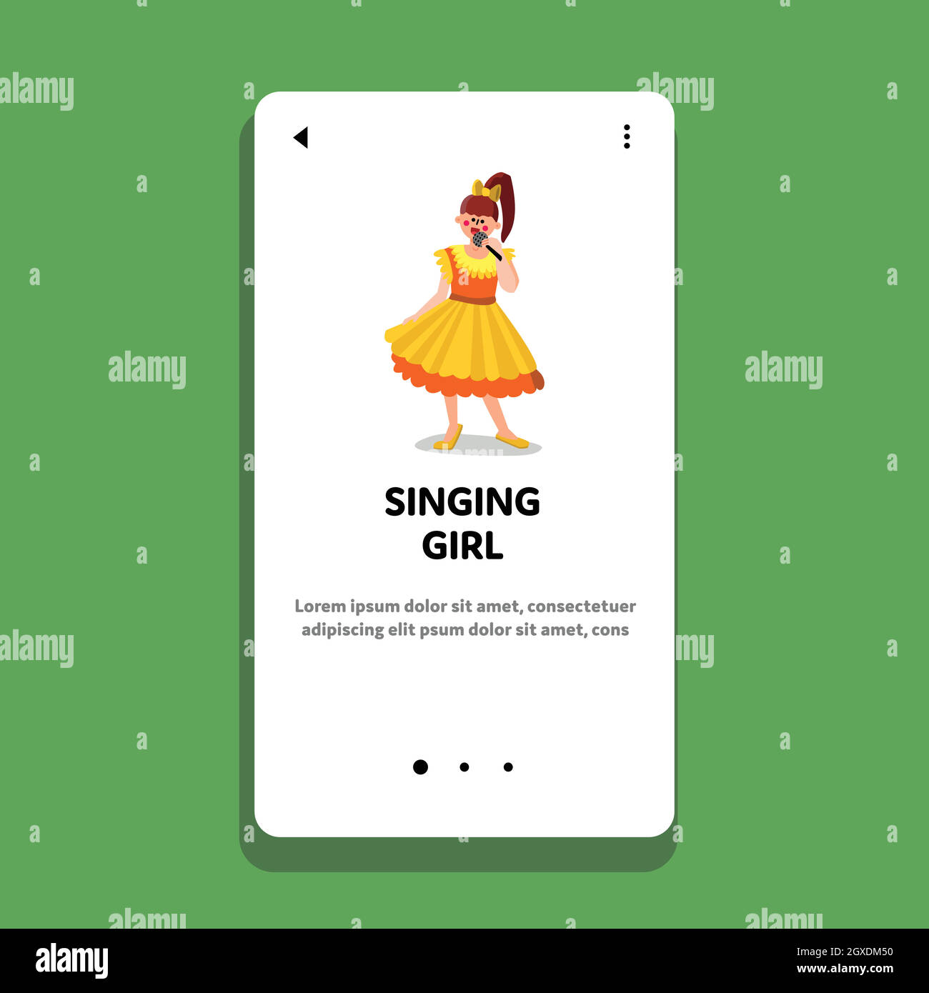 Singing girl with mic Stock Vector Images - Alamy