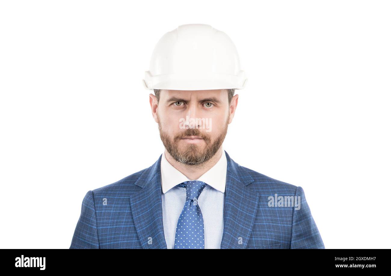 Reliable building. Portrait of engineer. Civil engineer with serious ...