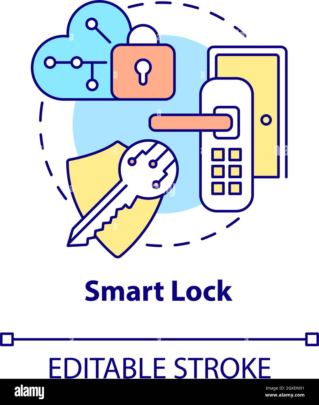 Smart lock concept icon Stock Vector Image & Art - Alamy