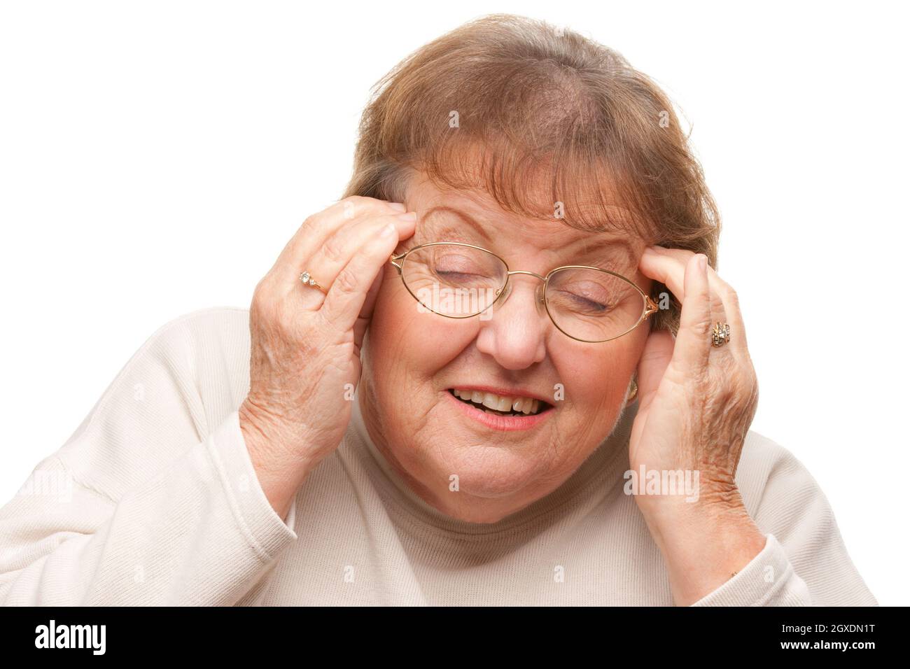 Senior woman aching head hi-res stock photography and images - Alamy