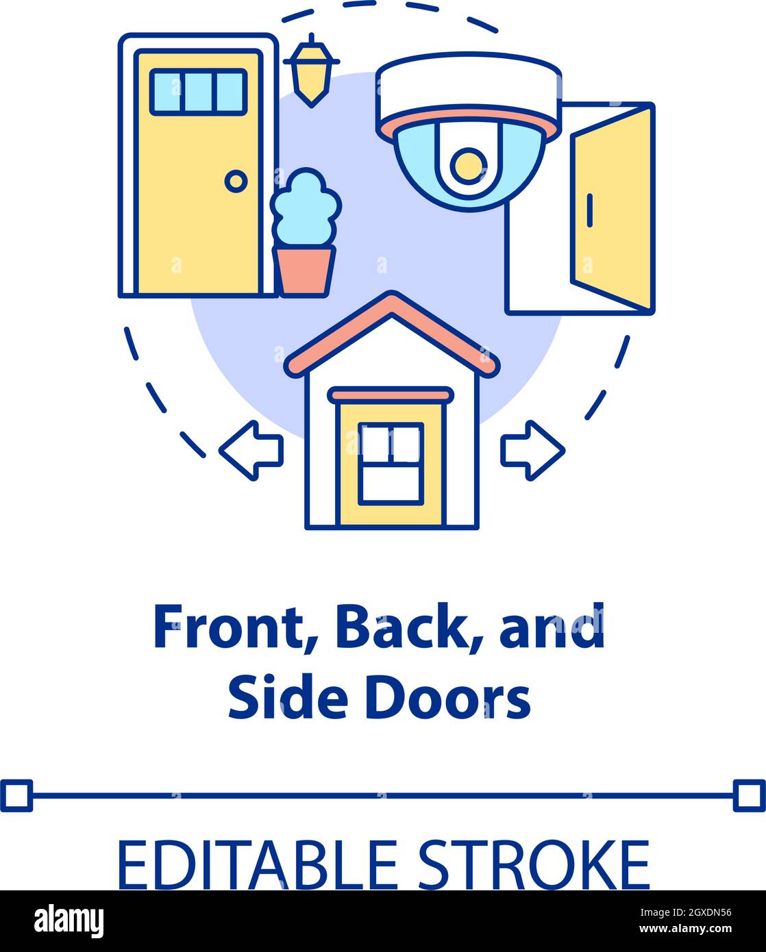 Front, back and side doors concept icon Stock Vector Image & Art - Alamy