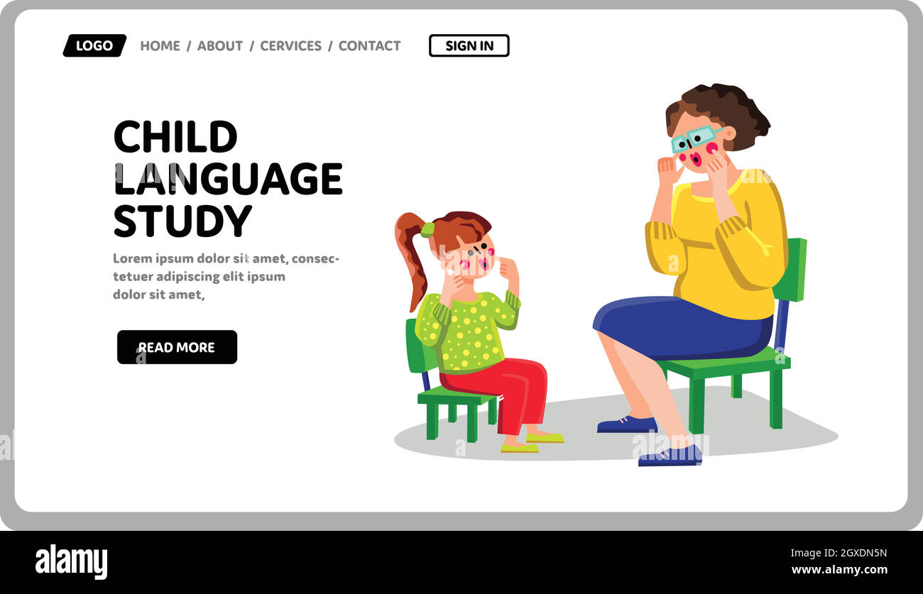 Child Language Study Teacher And Pupil Vector Stock Vector Image & Art ...