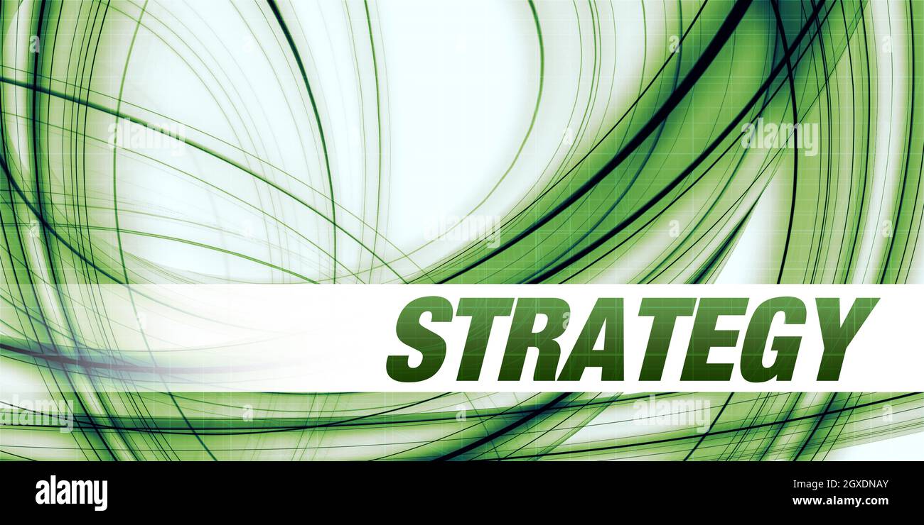 Strategy Concept on Green Abstract Background Stock Photo - Alamy