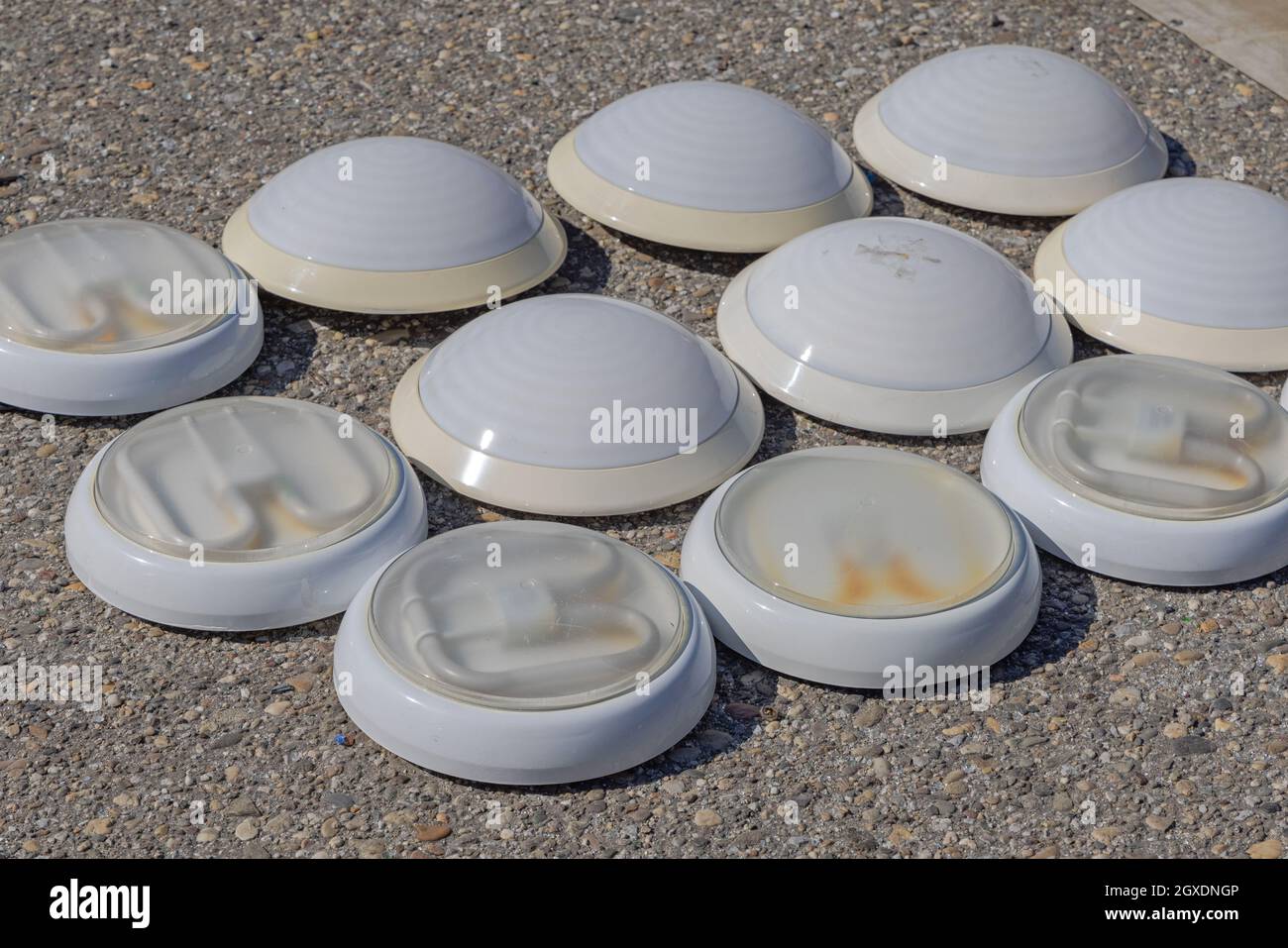 White Glass Round Dome Light Fixture With Cfl for Ceiling Stock Photo ...