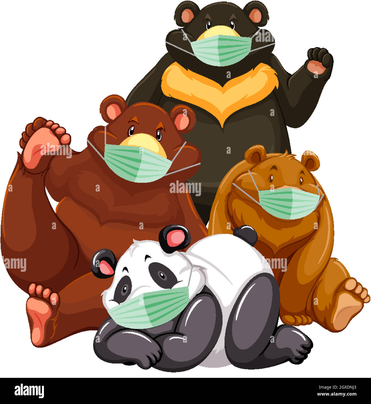 Four pandas Stock Vector Images - Alamy