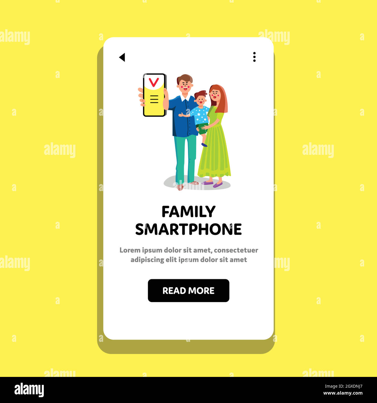 Family Smartphone Device Showing Man Father Vector Stock Vector Image ...