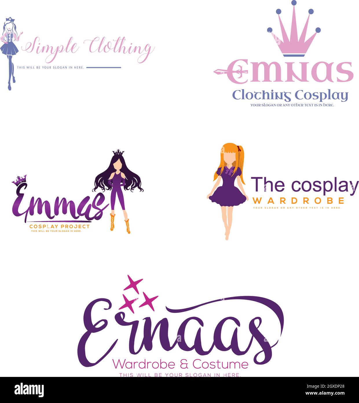 Cosplay costume rental logo design Stock Vector Image & Art - Alamy