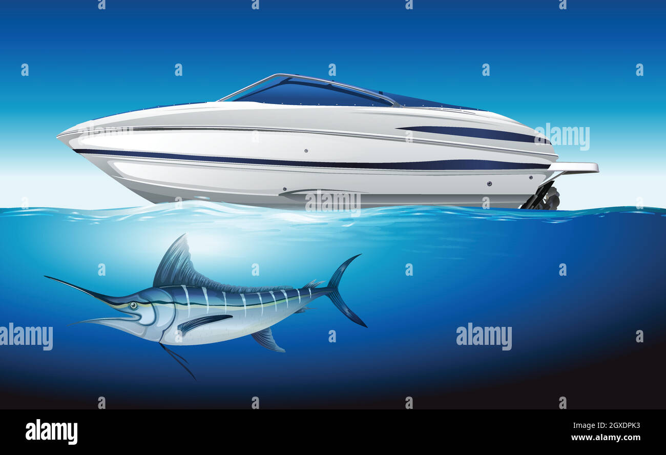 Dark blue marine fish Stock Vector Images - Alamy