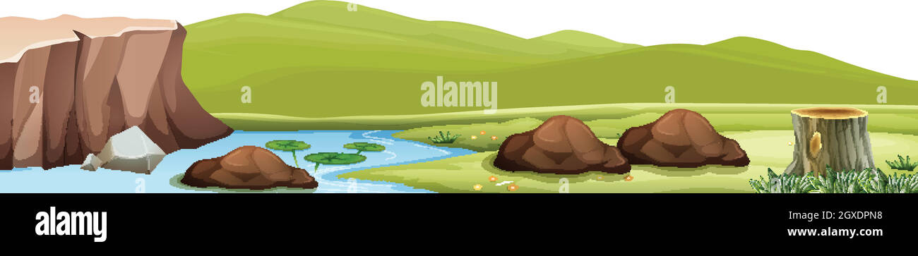 Nature scene landscape template Stock Vector Image & Art - Alamy