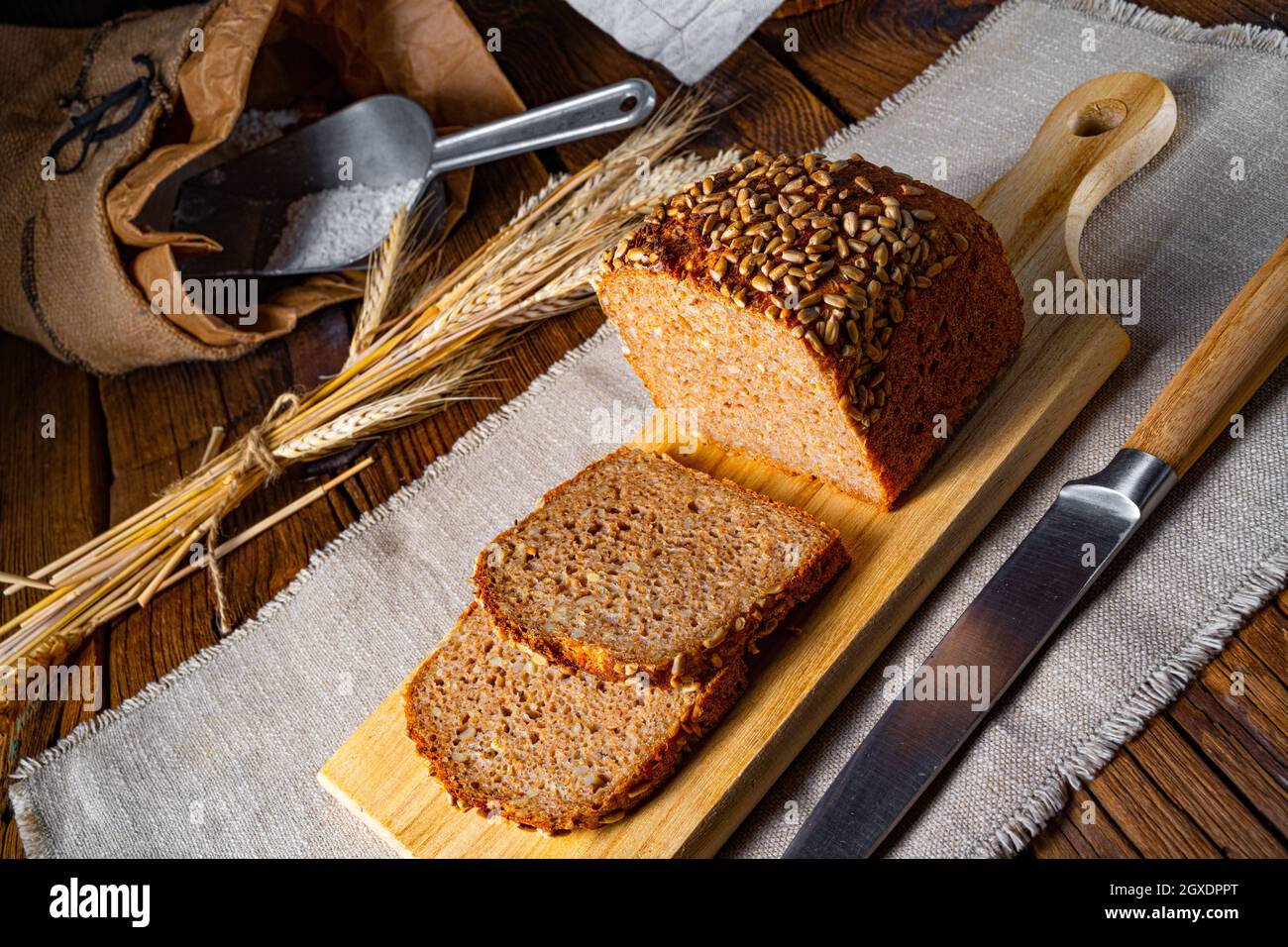 Moist wholemeal bread, crushed or ground whole grain Stock Photo - Alamy