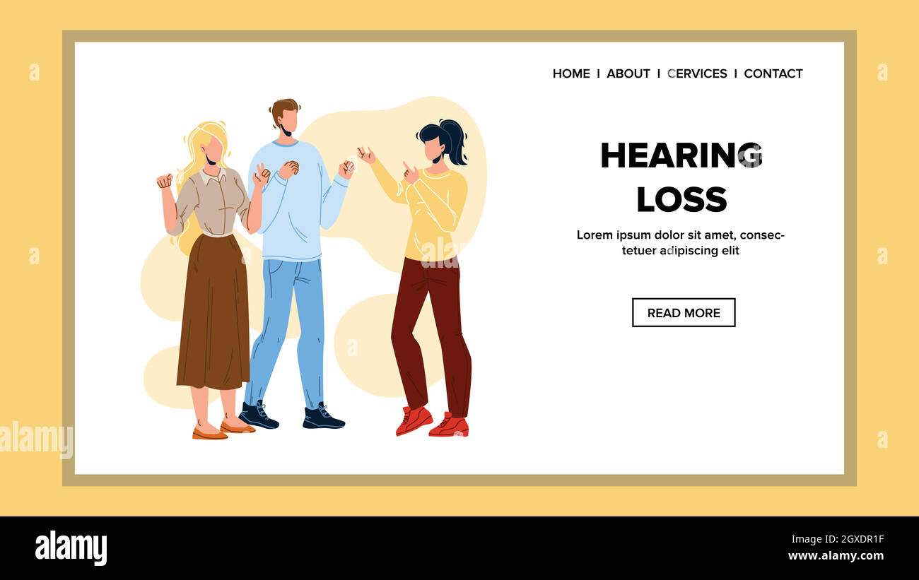 Hearing Loss Problem People Communication Vector Illustration Stock ...