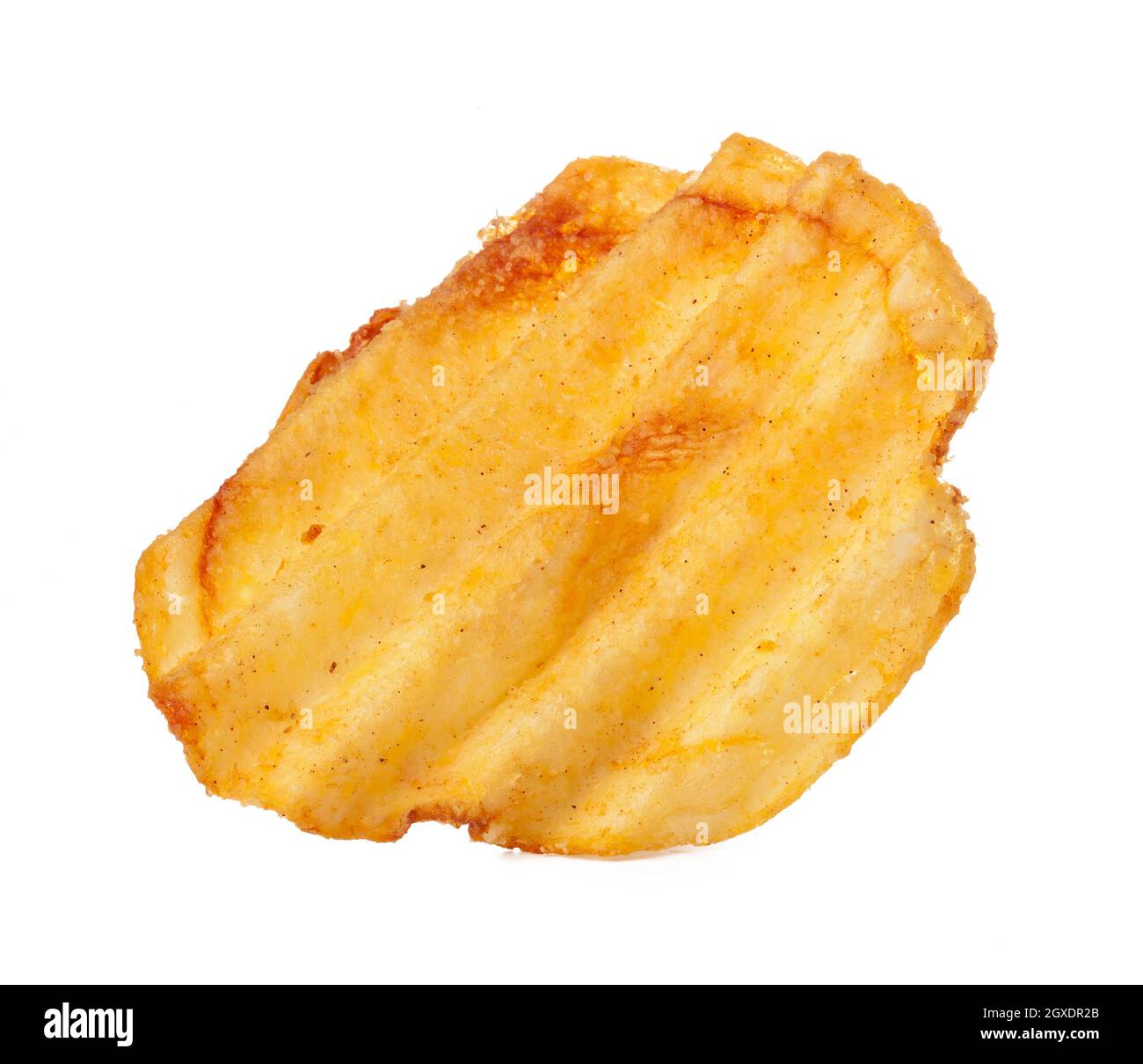 Wavy ribbed chips isolated on white background Stock Photo - Alamy