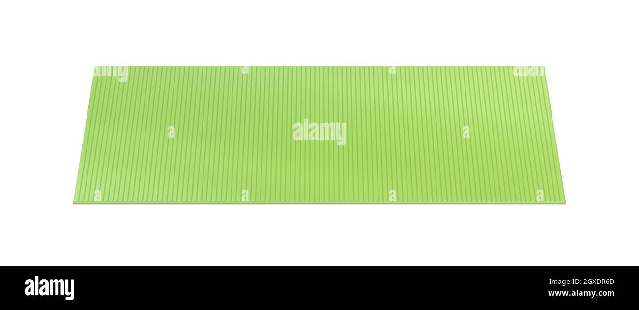 Green exercise mat isolated on white background Stock Photo - Alamy