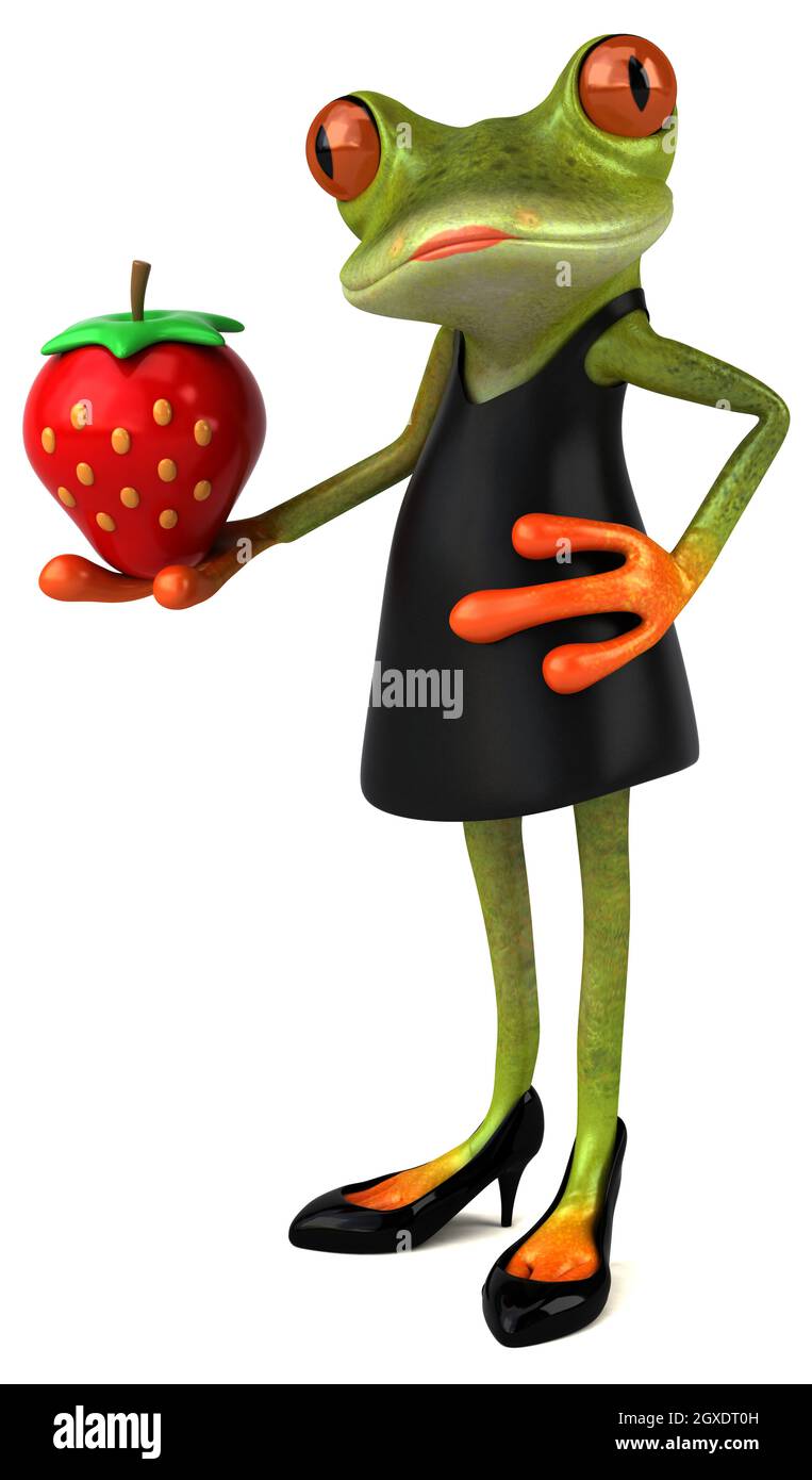 Fun frog - 3D Illustration Stock Photo - Alamy