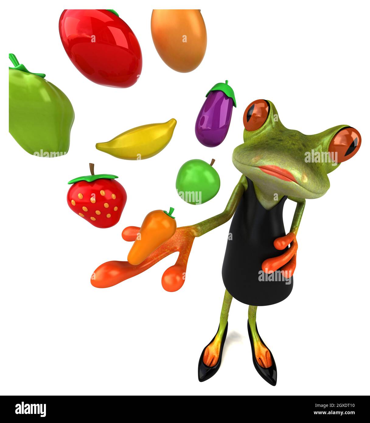 Fun frog - 3D Illustration Stock Photo - Alamy