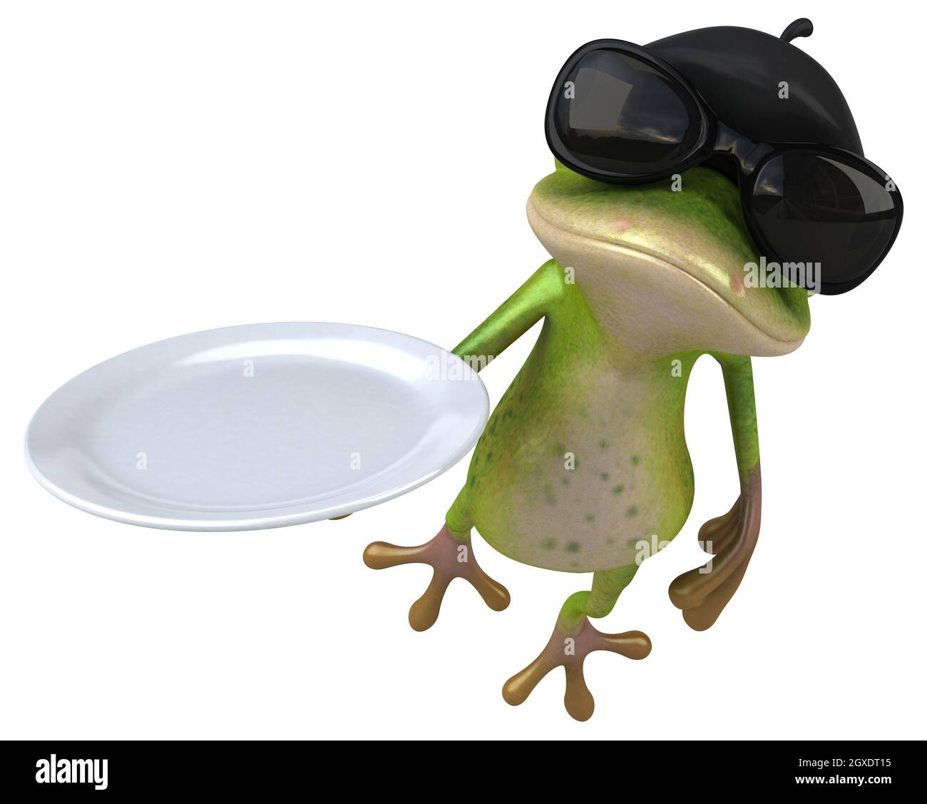 Fun french frog - 3D Illustration Stock Photo - Alamy