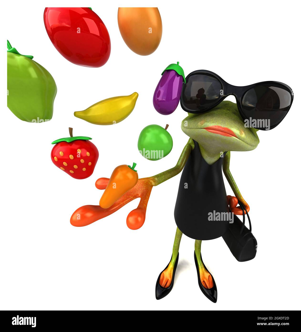Fun frog - 3D Illustration Stock Photo - Alamy
