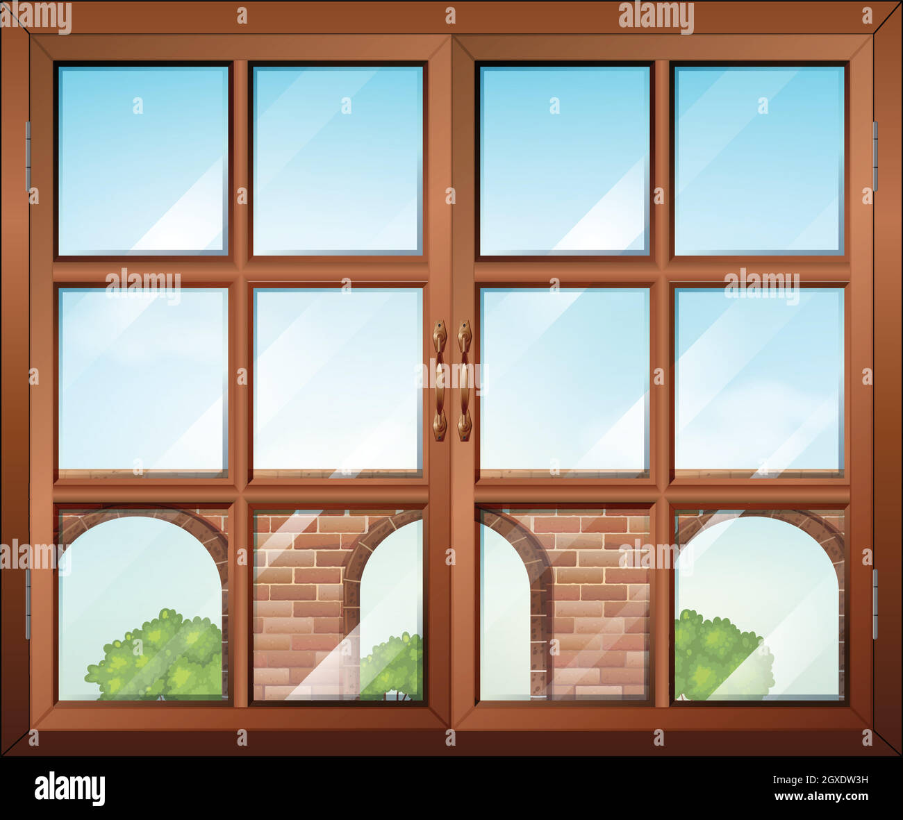 A closed window with a view of the gate Stock Vector Image & Art - Alamy
