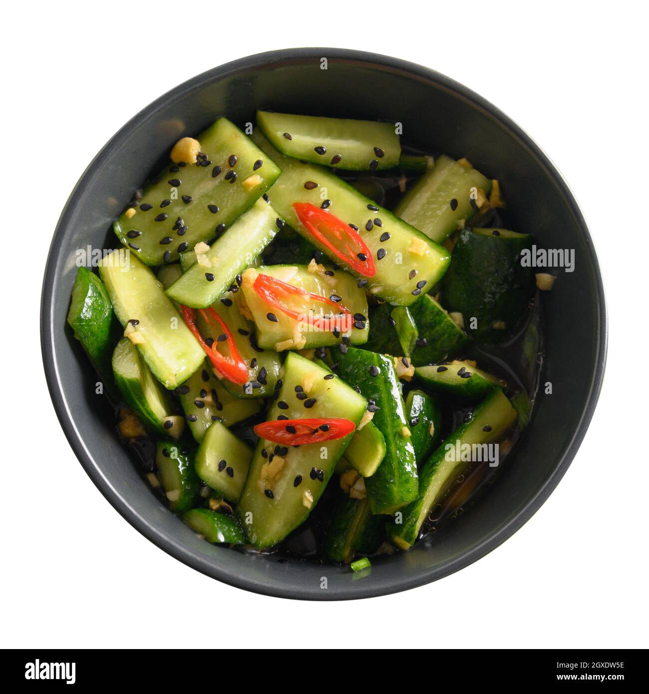 Asian Broken Cucumber with coriander, ginger, cashew nut, chili pepper ...