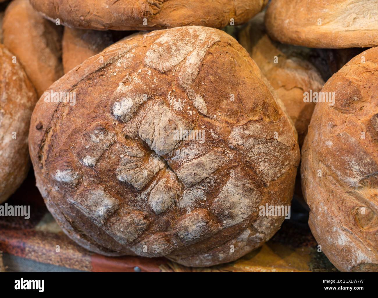 The loaf of rustic bread traditionally roasted Stock Photo - Alamy