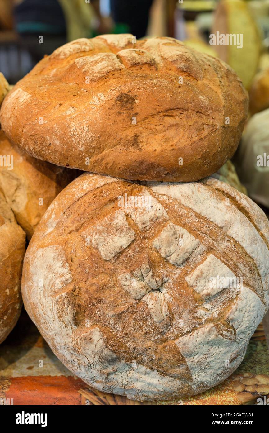 The loaf of rustic bread traditionally roasted Stock Photo - Alamy