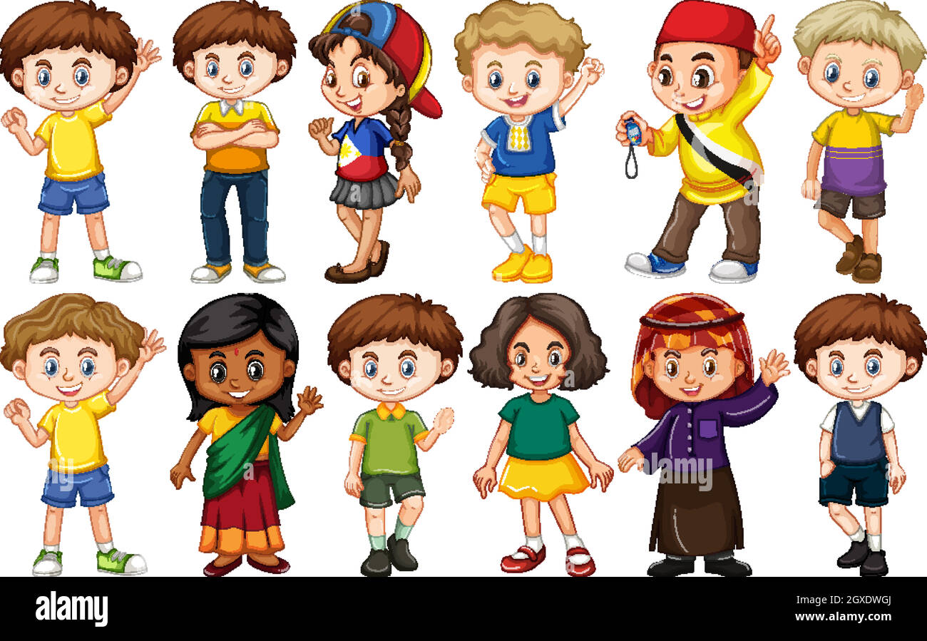 Ethnic female children Stock Vector Images - Alamy