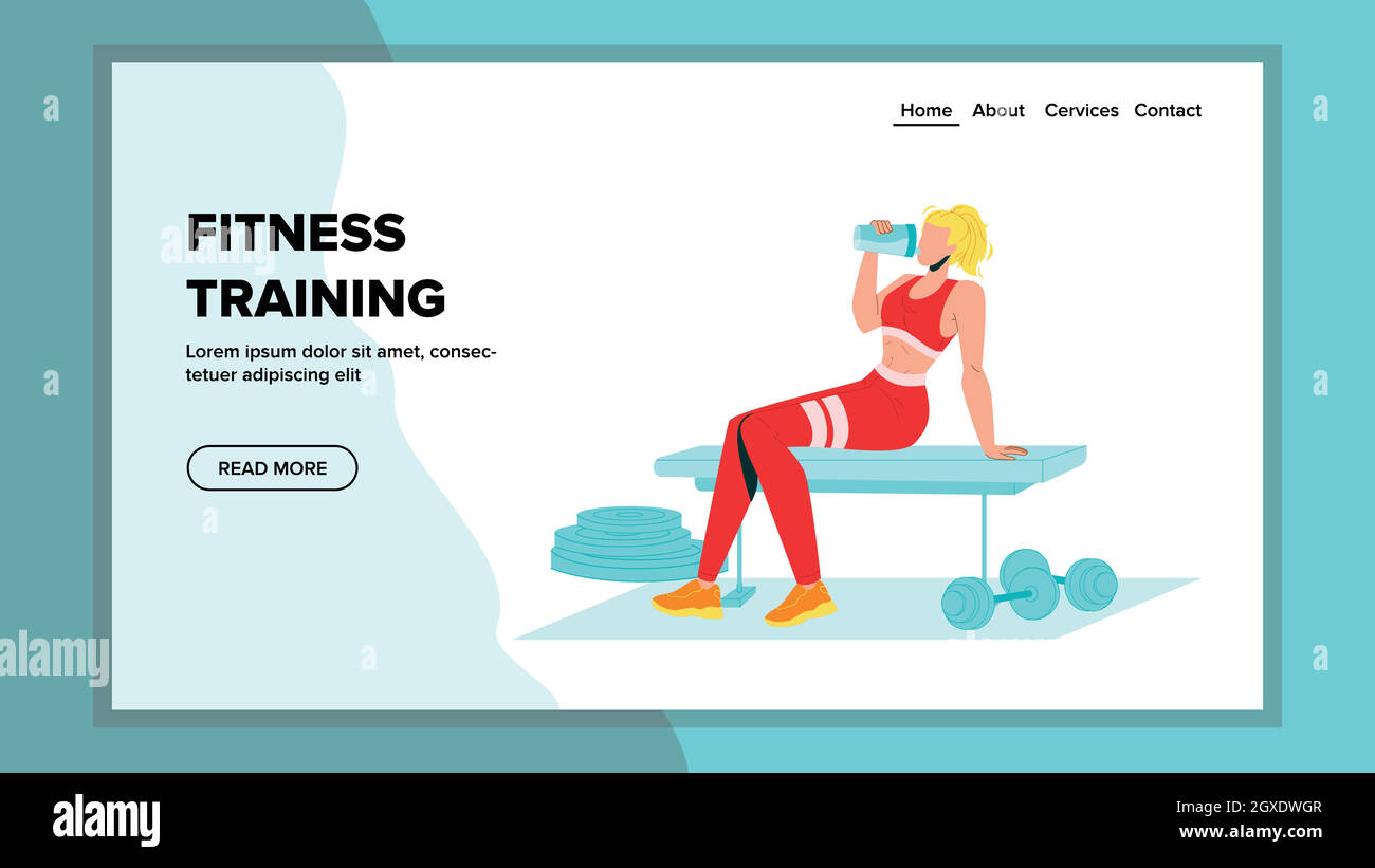 Fitness Training With Sport Tool In Gym Vector Stock Vector Image & Art ...