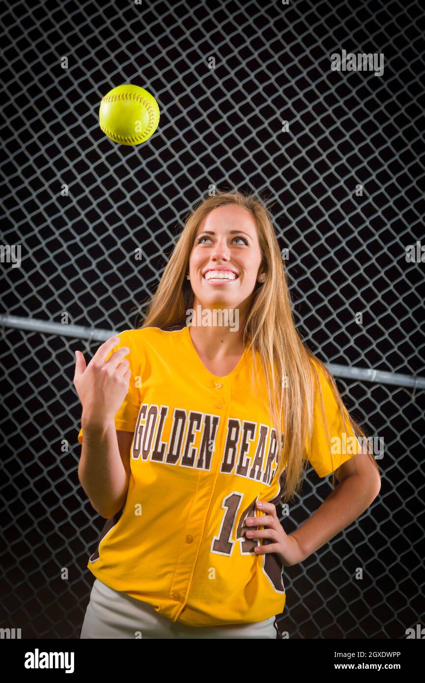 Female softball player hi-res stock photography and images - Alamy