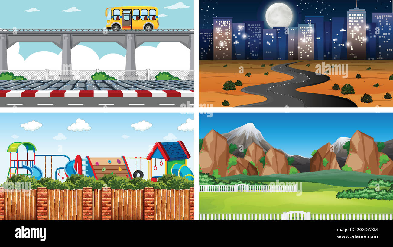 Set of scenes in nature setting Stock Vector Image & Art - Alamy