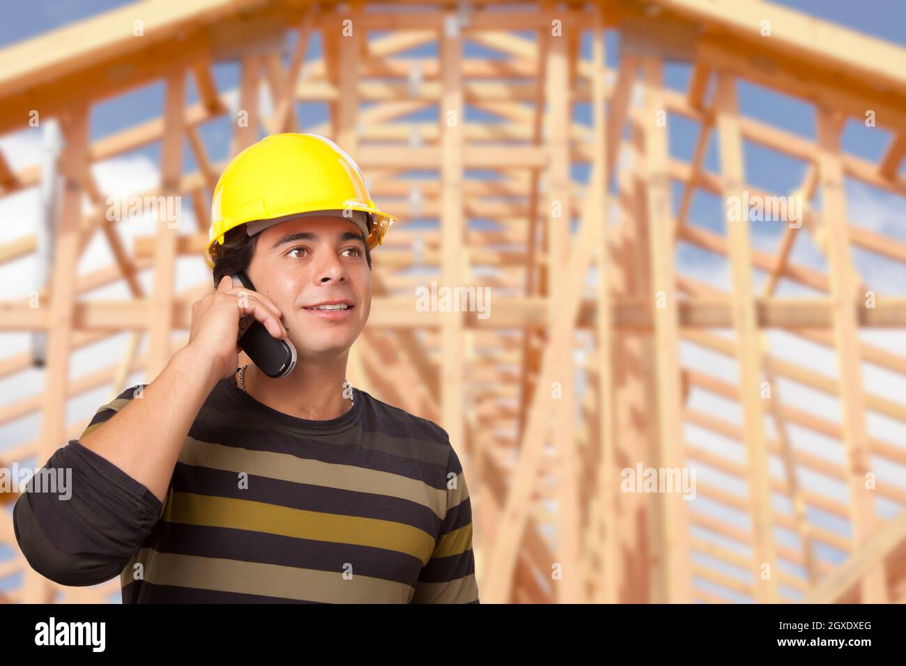 Handsome hispanic contractor hard hat hi-res stock photography and ...