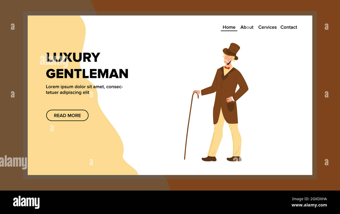 Luxury Gentleman In Elegant Vintage Costume Vector Stock Vector Image ...